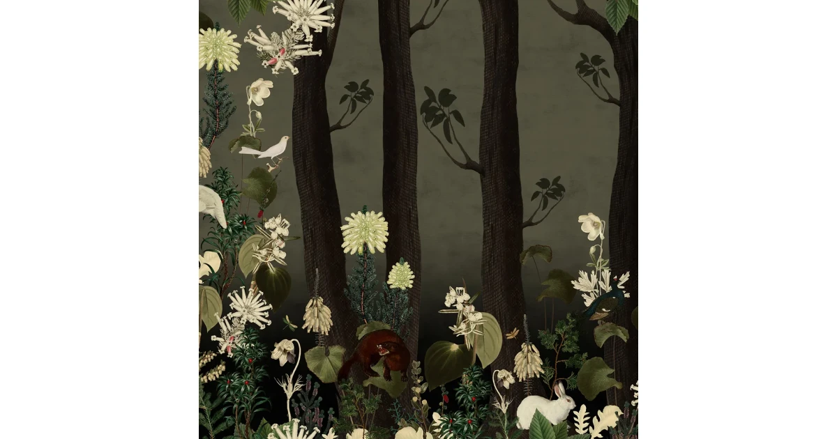 Rabbit Hole - mural wallpaper forest and animals