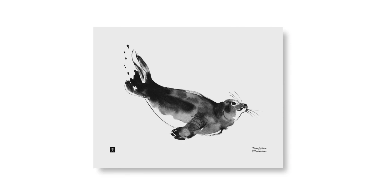 Teemu Järvi's beautiful seal poster with Saimaa ringed seal.