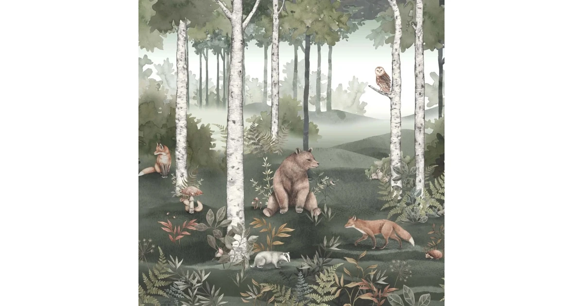 Wild Forest Mural - magical forest wallpaper | Boråstapeter